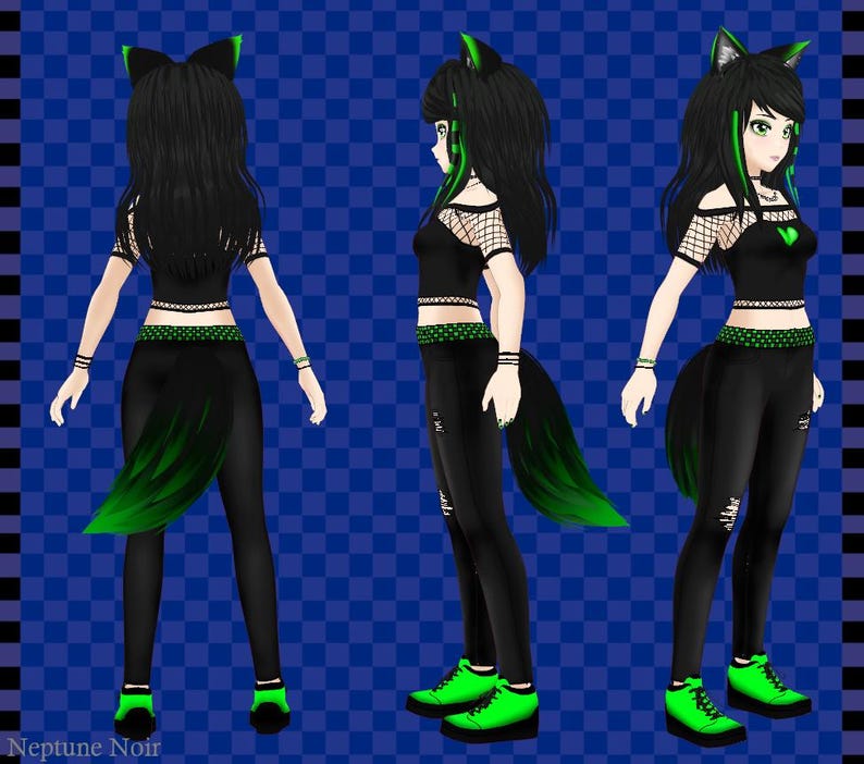 Emo Scene Cat Girl Vroid Model -READ DESCRIPTION- - Etsy