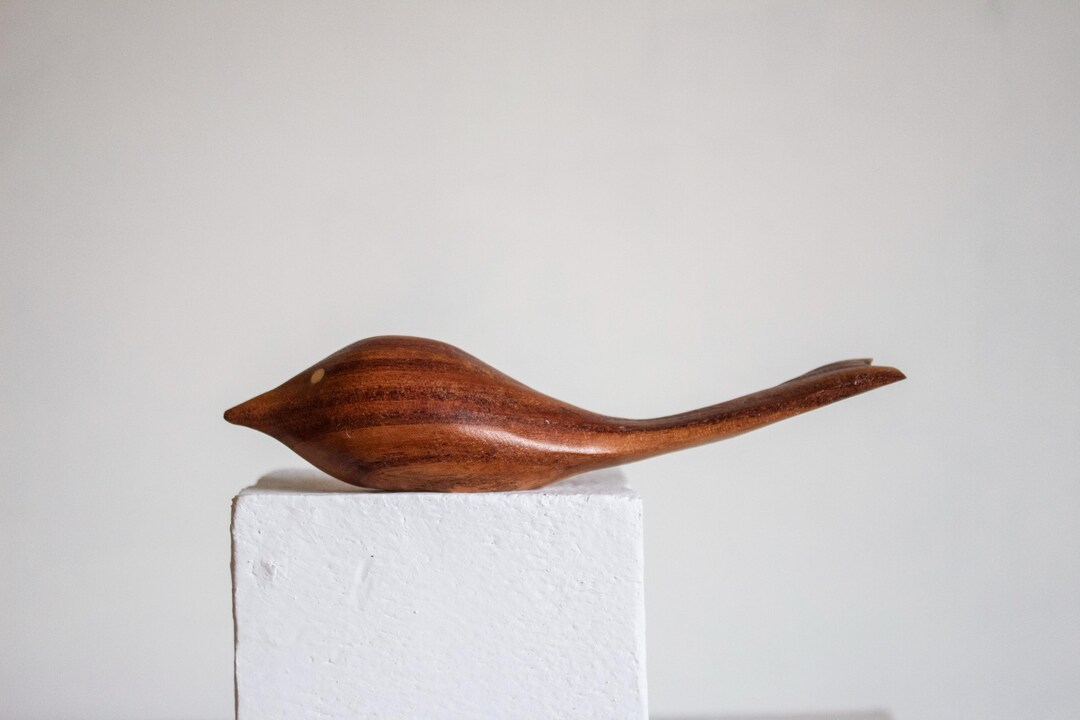 Hand Carved Wooden Bird, Sculptural Wooden Bird, Comfort Bird From ...