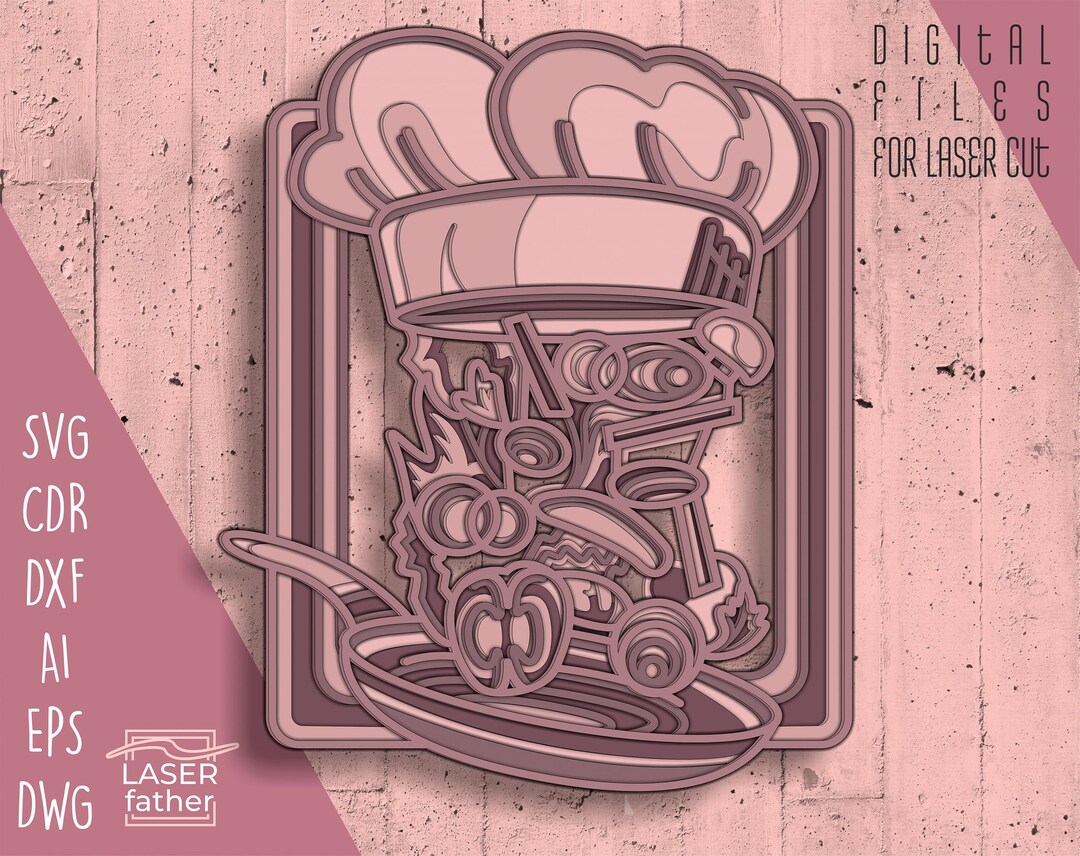 Cooking SVG, Kitchen Laser Cut, Chef Hat SVG, Cricut Crafts, Instant ...