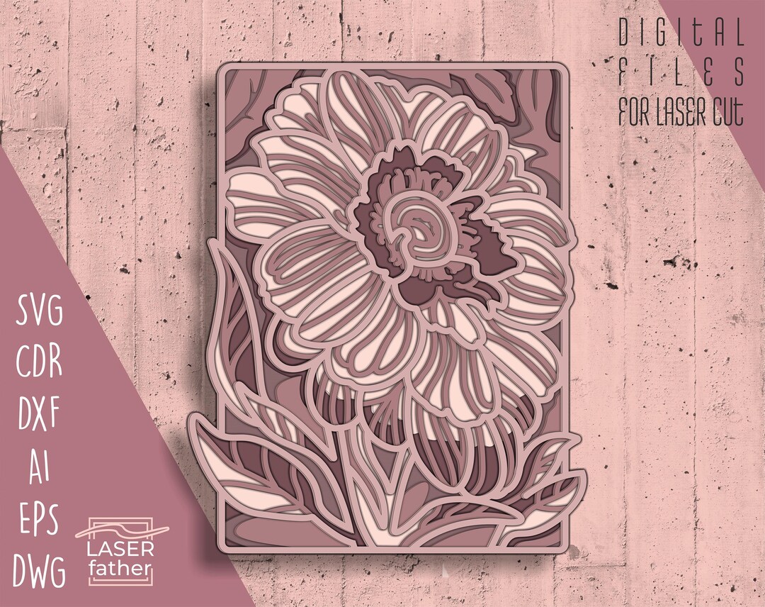 Flower Layered SVG, Paper Cutting Patterns, Plant Vector, Laser Ready ...