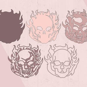 Flaming Skull SVG, Layered Papercut, Laser Cutting Template, Cricut ...