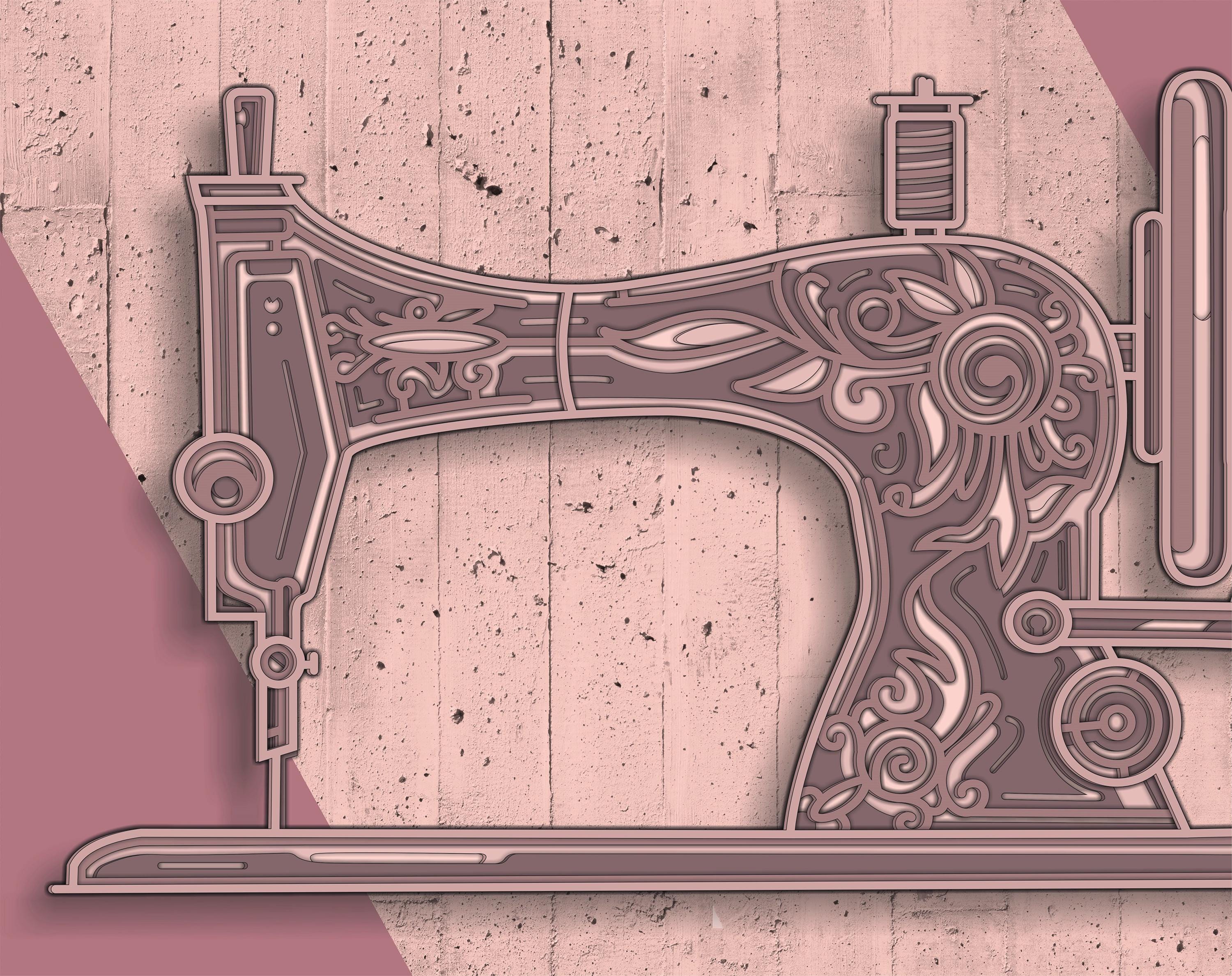 Sew Machine SVG, Sewing Designs, Multilayer Laser Cut File, Instant ...