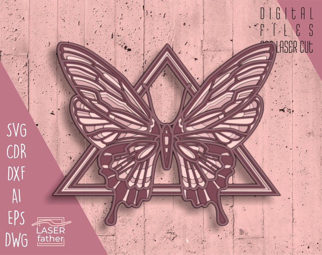 Butterfly Laser Cutting, Insect SVG, 5 Layered Art, Instant Download ...