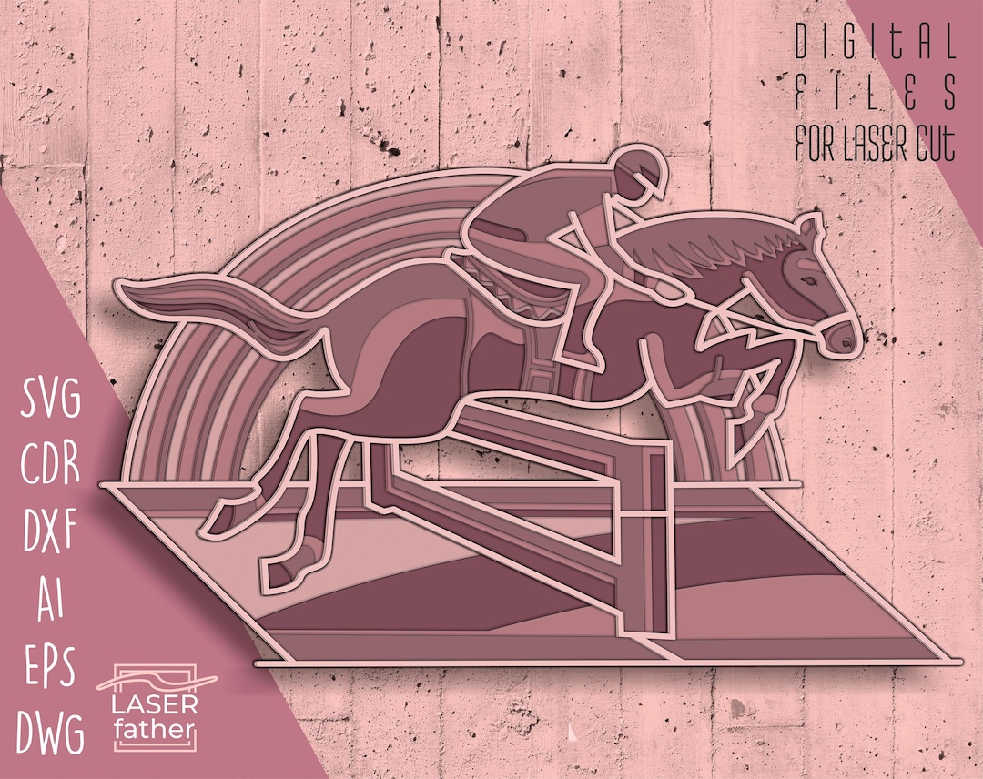 Equestrian SVG, Horse Show SVG, Horse Riding SVG, 3D Laser Cut Files ...