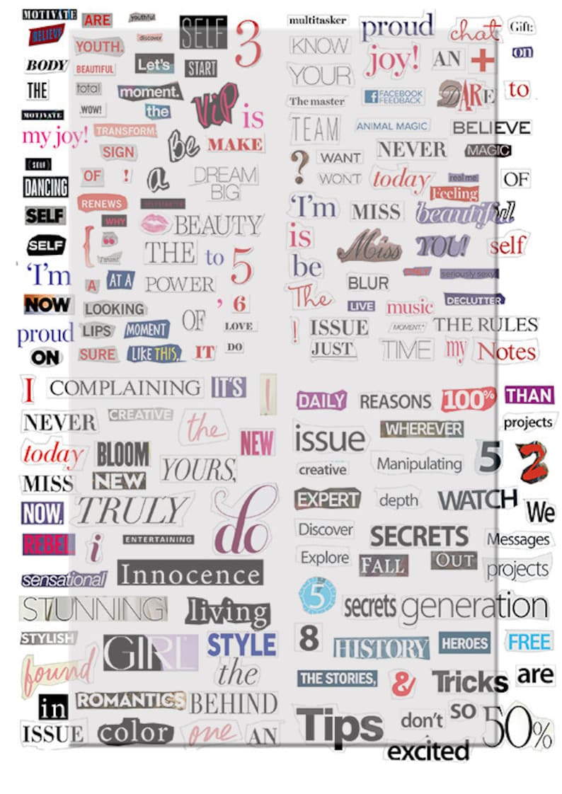 10 A4 Sheets of Magazine Cuttings. Instant Printable Digital Download ...