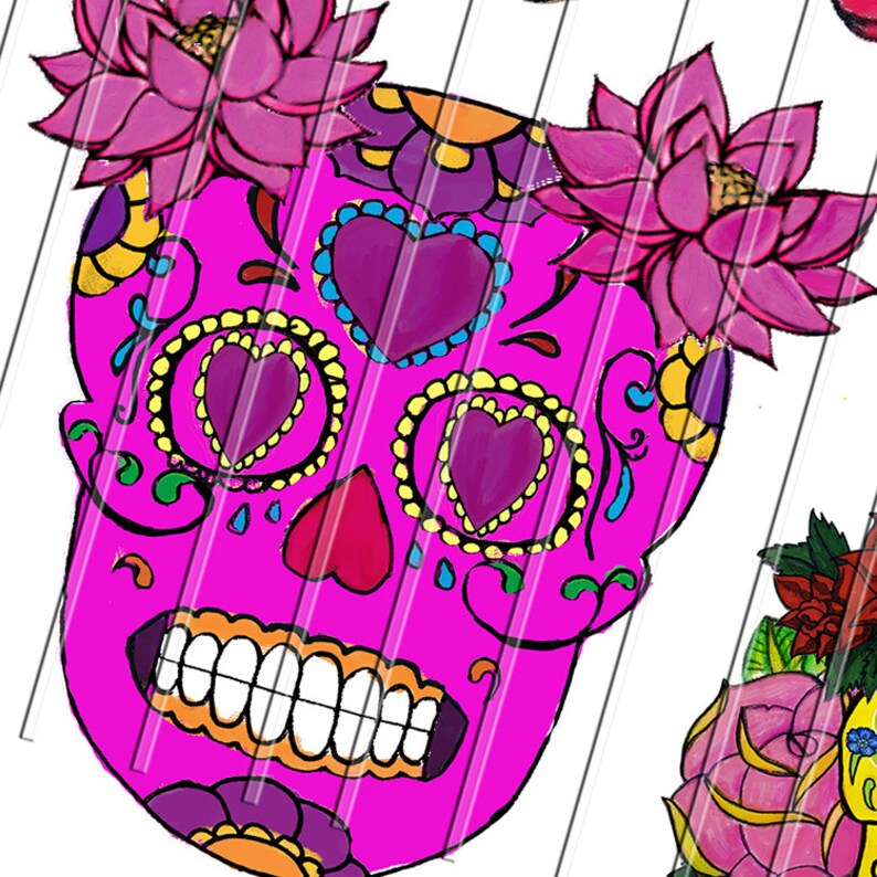 Halloween Sugar Skull ... Digital Collage Sheet - Etsy