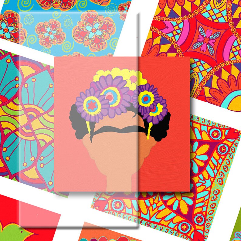 Digital Collage Sheet. Mexico/mexican Folk Art. Hand Painted Twinchie ...