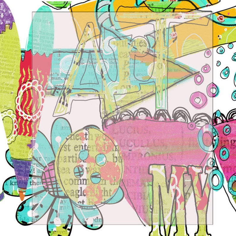 Handdrawn Whimsical Art Journal Elements ... Scrapbook/journal - Etsy