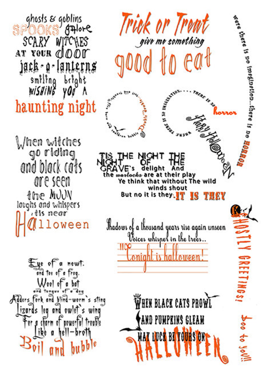 Instant Printable Digital Download. Halloween Quotes Sayings ...
