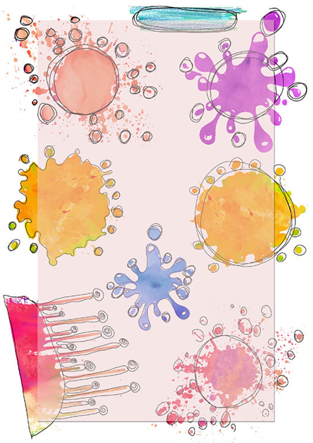 Instant Printable Digital Download. Scrapbook Journal Art Splodges ...