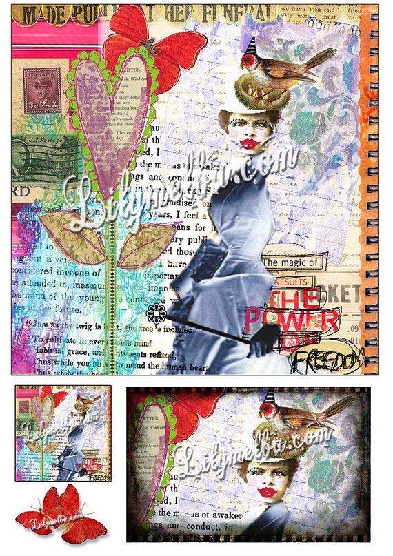 Mixed Media 2... A4 digital download collage sheet. Instant | Etsy