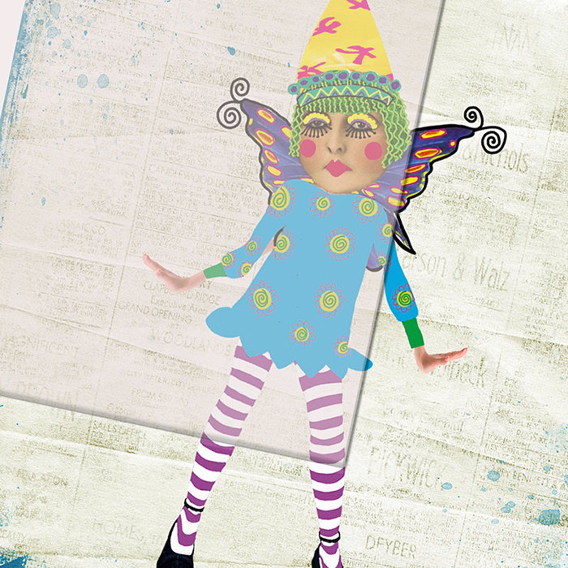 Six Handrawn Zetti Faces..... A4 Digital Collage Journal - Etsy