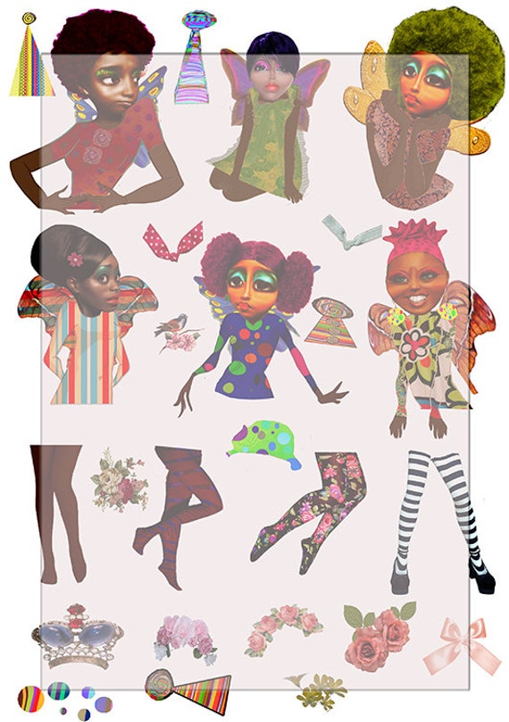 Whimsical/zetti Fairy Women 1..... A4 DiGiTaL CoLLaGe | Etsy