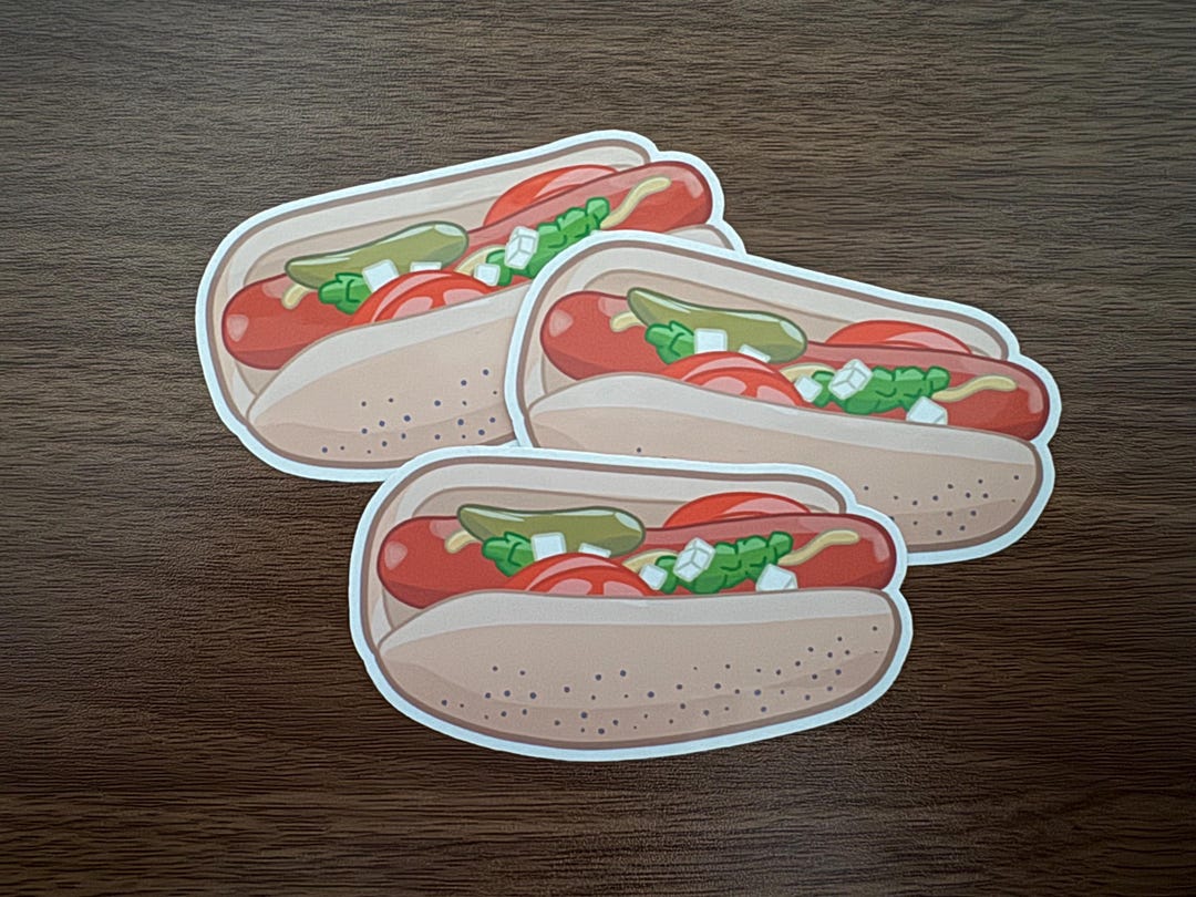 Chicago Style Hot Dog Sticker: Matte, Glossy, Weatherproof, and ...