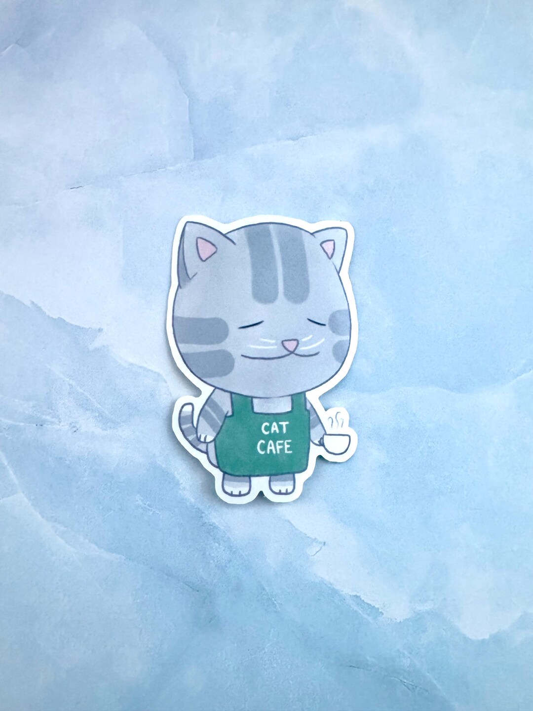 Cat Cafe Barista Sticker | Matte, Glossy, Holographic, Weatherproof ...