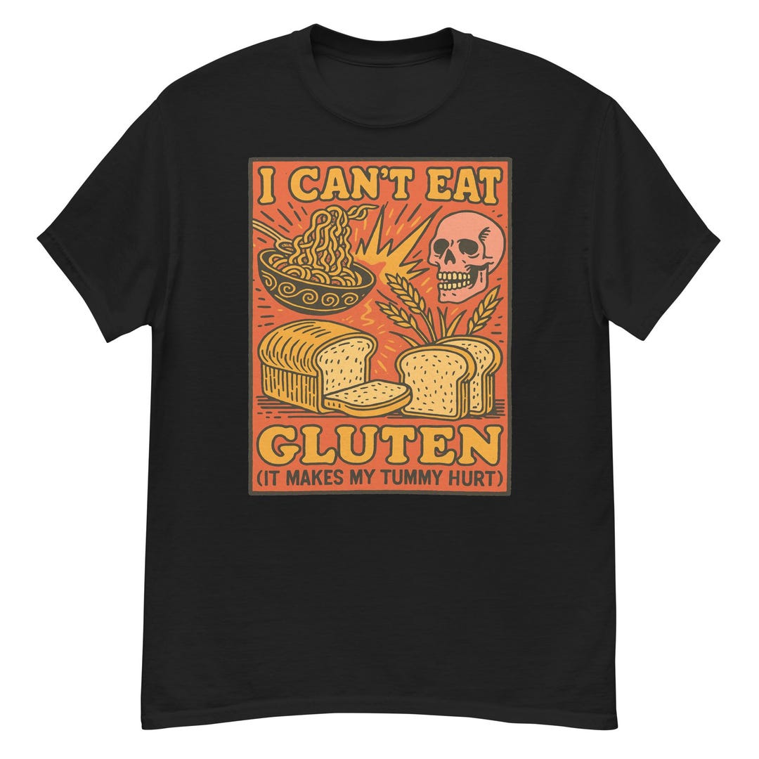 Funny Gluten Intolerance Skeleton Meme T-shirt - Etsy