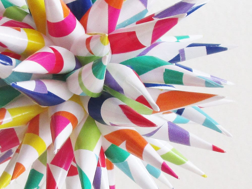 Colorful Christmas Starburst Ornament Modern Home Decor Ball Spiky ...