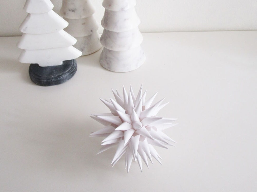 White Christmas Ornament Polish Star Jezyk Rustic Minimalist Pretty ...