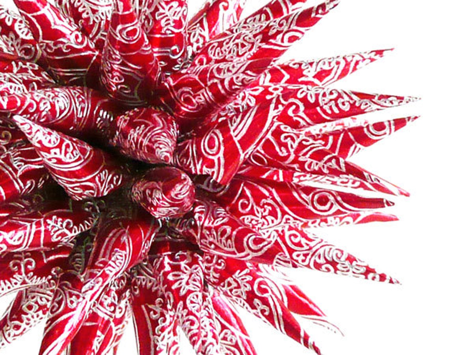 Handmade Red Silver Christmas Tree Ornament Contemporary Paper Star ...