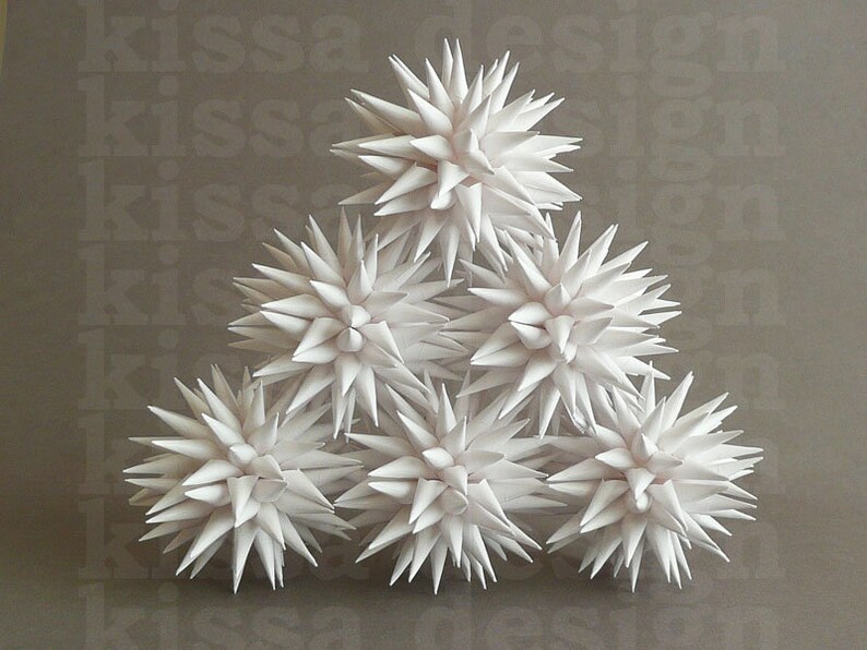 Bright White Modern Christmas Ornament Paper Polish Star | Etsy