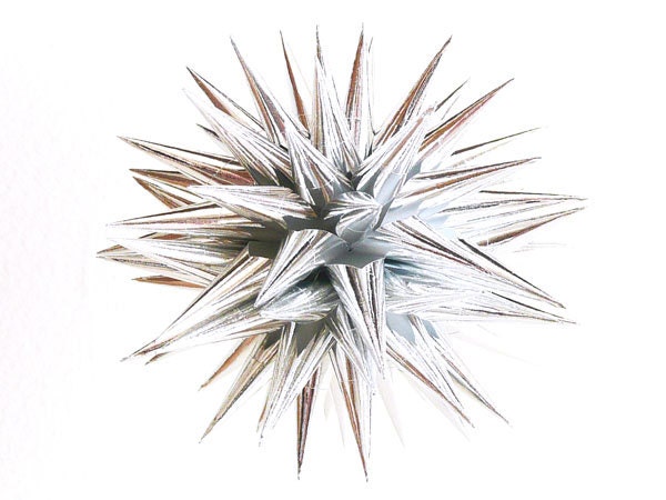 Silver Polish Star Modern Christmas Tree Ornament Paper Holiday ...