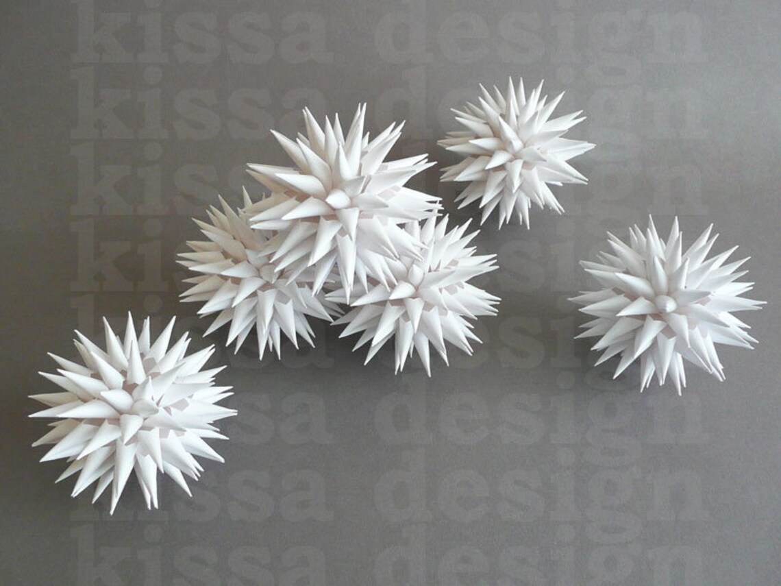 Bright White Modern Christmas Ornament Paper Polish Star | Etsy