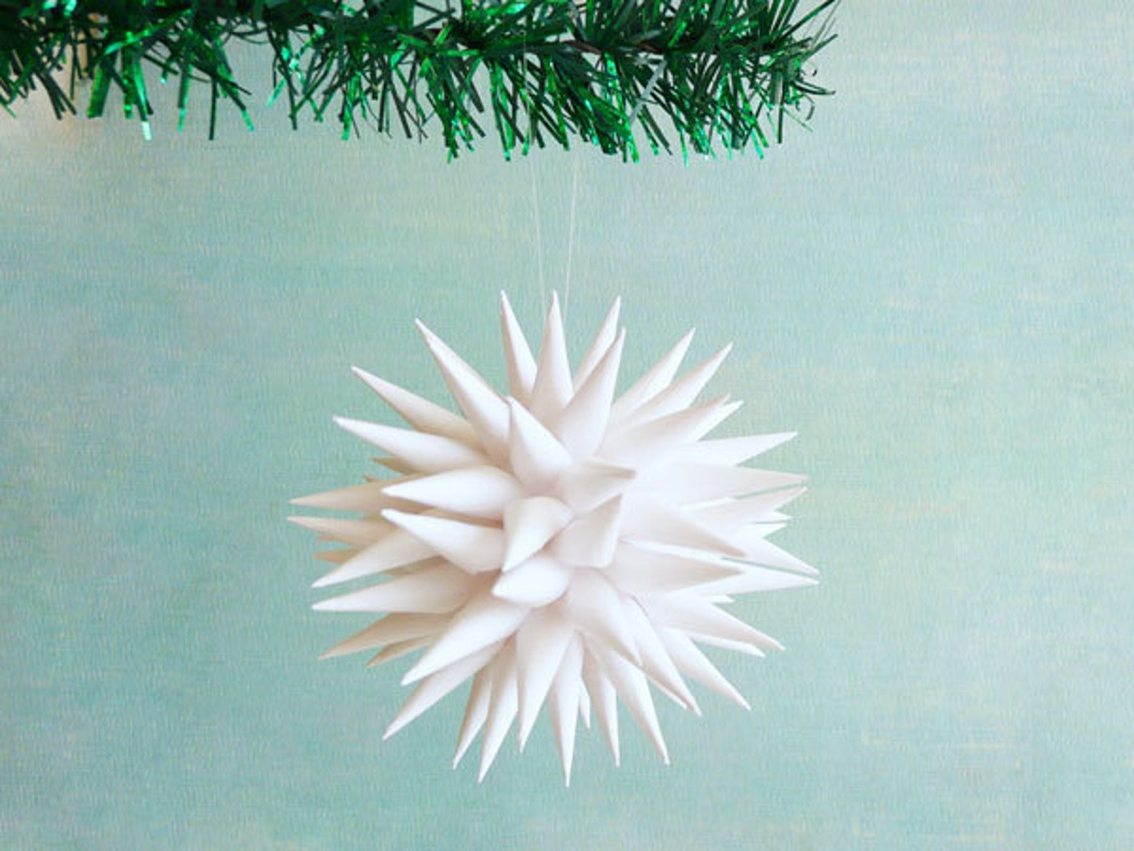 Bright White Modern Christmas Ornament Paper Polish Star | Etsy