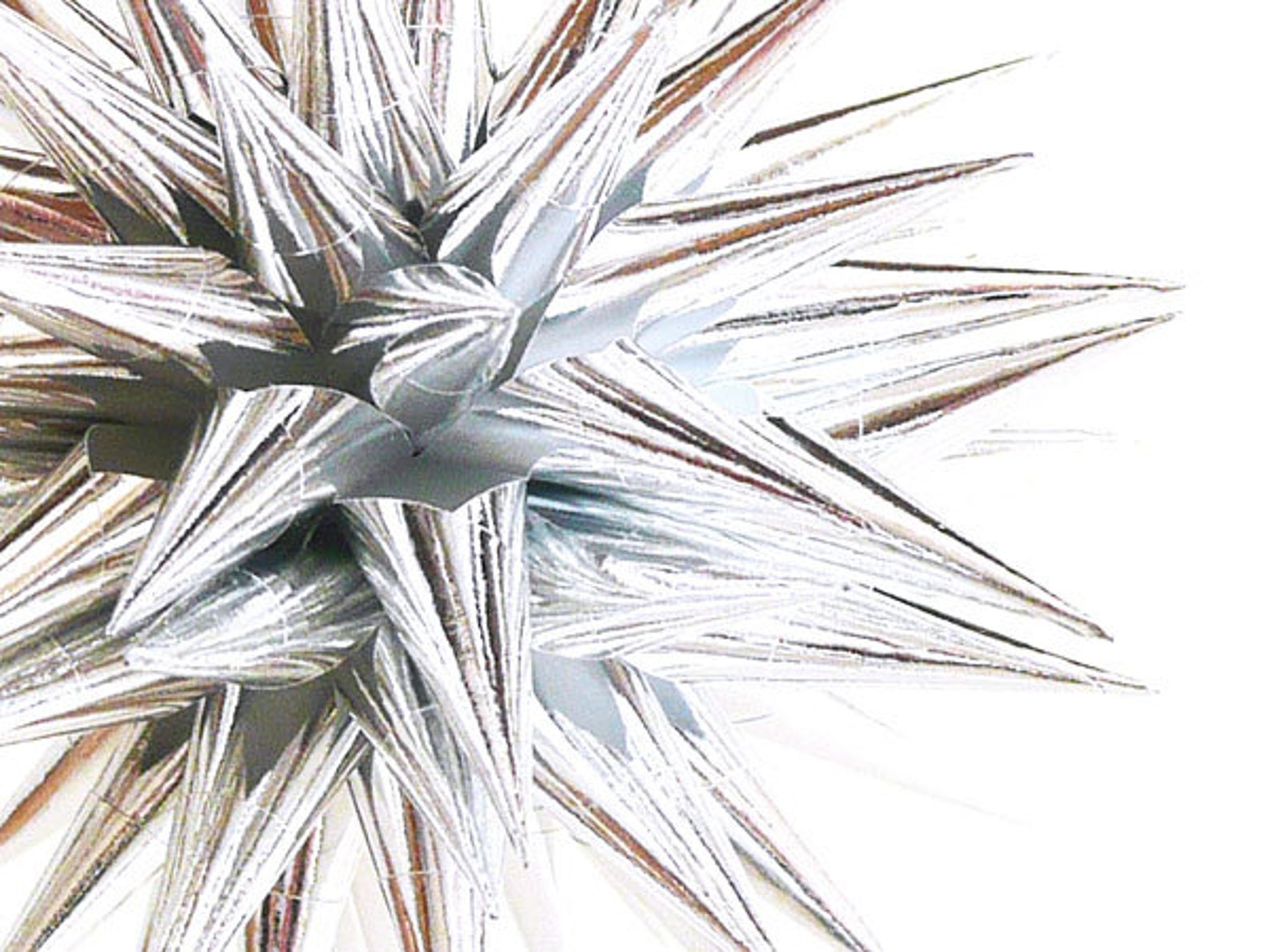 Silver Polish Star Modern Christmas Tree Ornament Paper Holiday ...