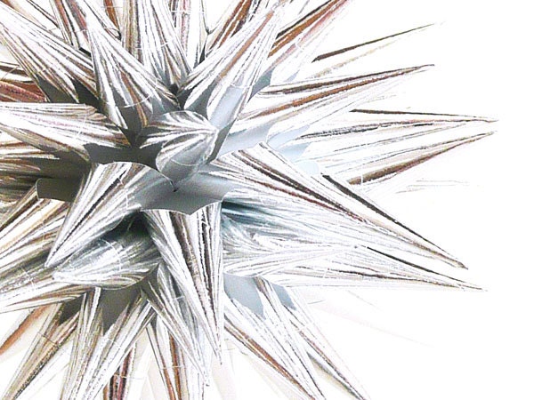 Silver Polish Star Modern Christmas Tree Ornament Paper Holiday ...