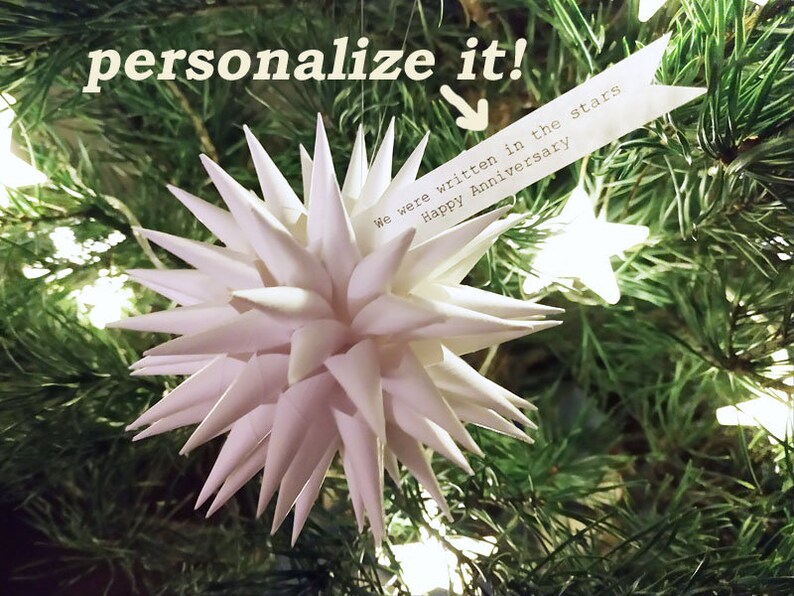 Handmade Polish Star Christmas Tree Ornament Purple Paper Porcupine ...