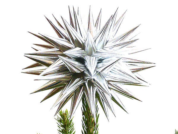 Modern Tree Topper Silver Polish Star 3D Spiky Paper | Etsy