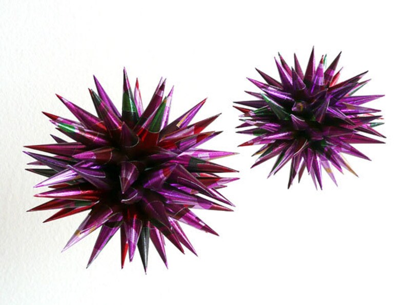 Handmade Polish Star Christmas Tree Ornament Purple Paper - Etsy