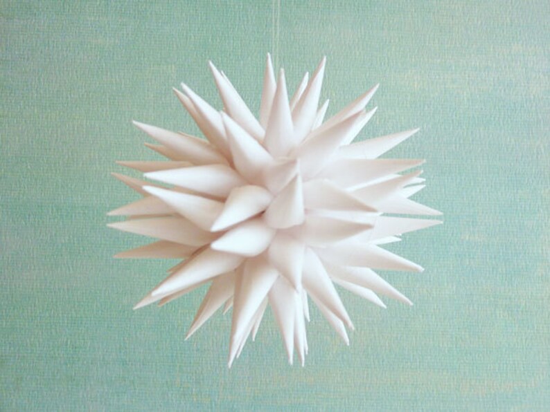Bright White Modern Christmas Ornament Paper Polish Star | Etsy