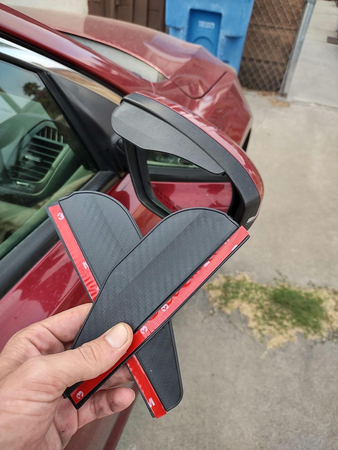 2pc Universal Carbon Fiber Side Wing Mirror Rain Cover Exterior Decor ...