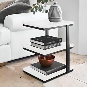 Modern 3 Tier End Table With Storage Stylish Home Decor Piece - Etsy