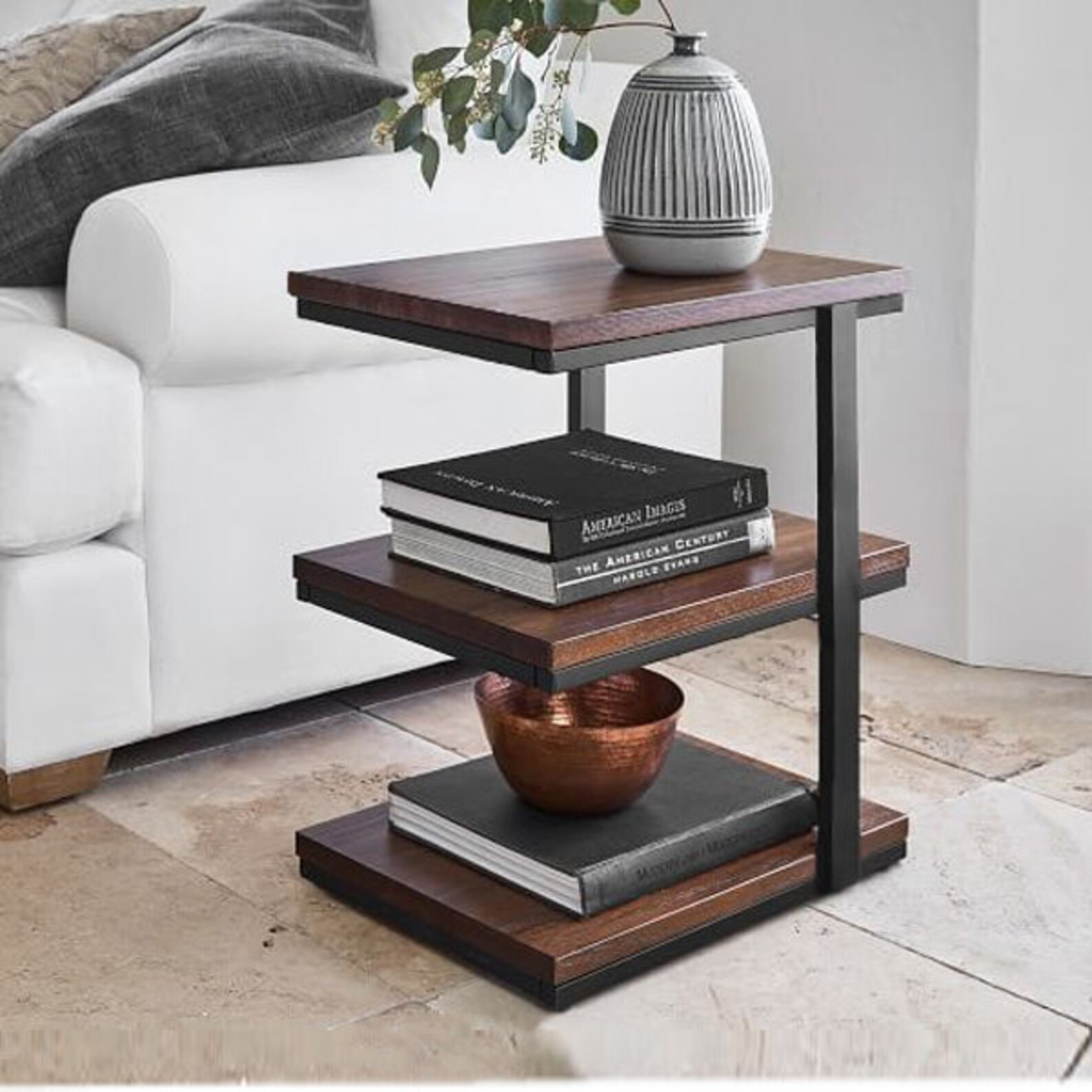 Modern 3 Tier End Table With Storage Stylish Home Decor Piece - Etsy
