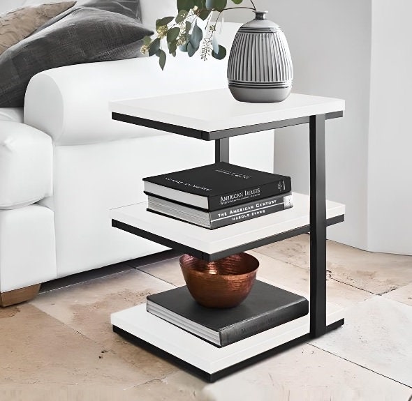Modern 3 Tier End Table With Storage Stylish Home Decor Piece - Etsy