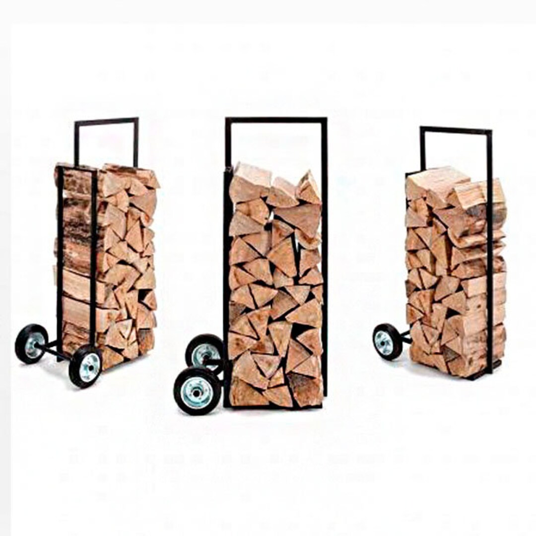 Portable Firewood Rack - Firewood Holder on Wheels - Firewood Storage ...