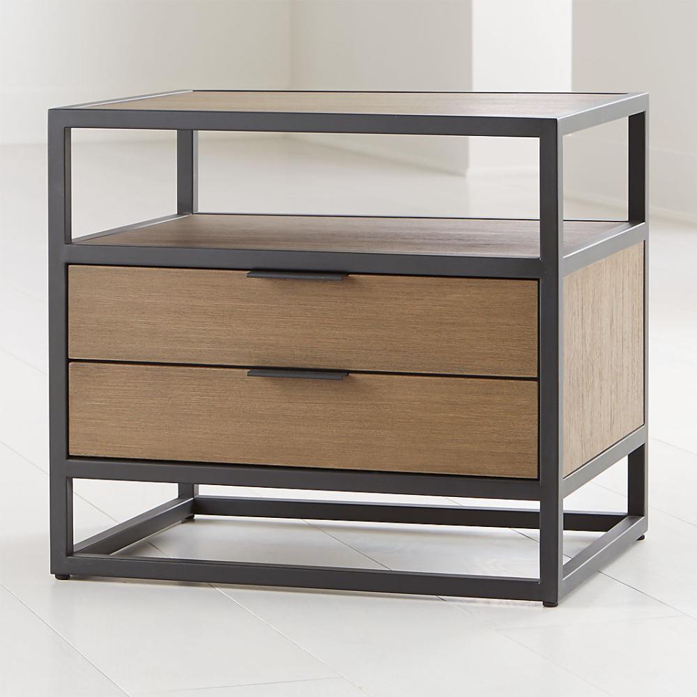 Classic Nightstand With Two Drawers Stylish Bedside Table Storage Table ...