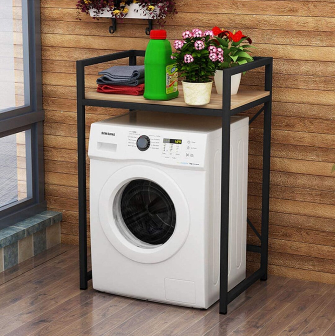 Modern Bathroom & Washing Machine Storage - Compact Laundry Shelf ...