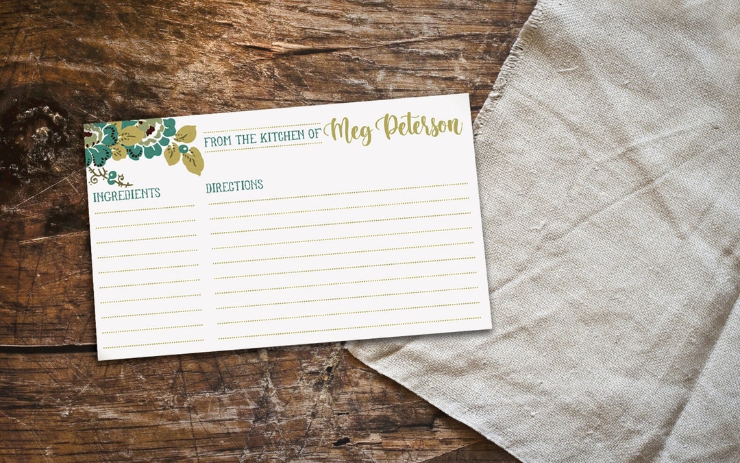 Customizable Recipe Card to Print at Home - Etsy