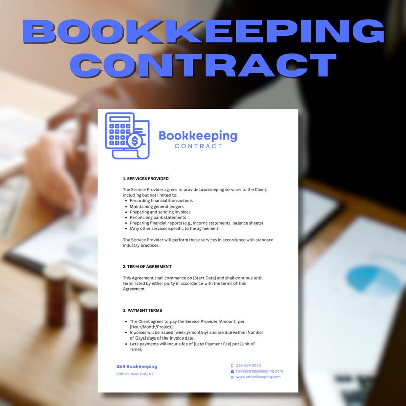 Bookkeeping Contract - Etsy