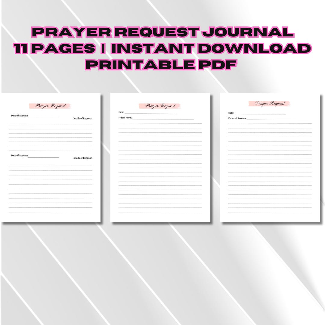 Printable Prayer Request Journal, Bible Study Planner, Bible Study ...