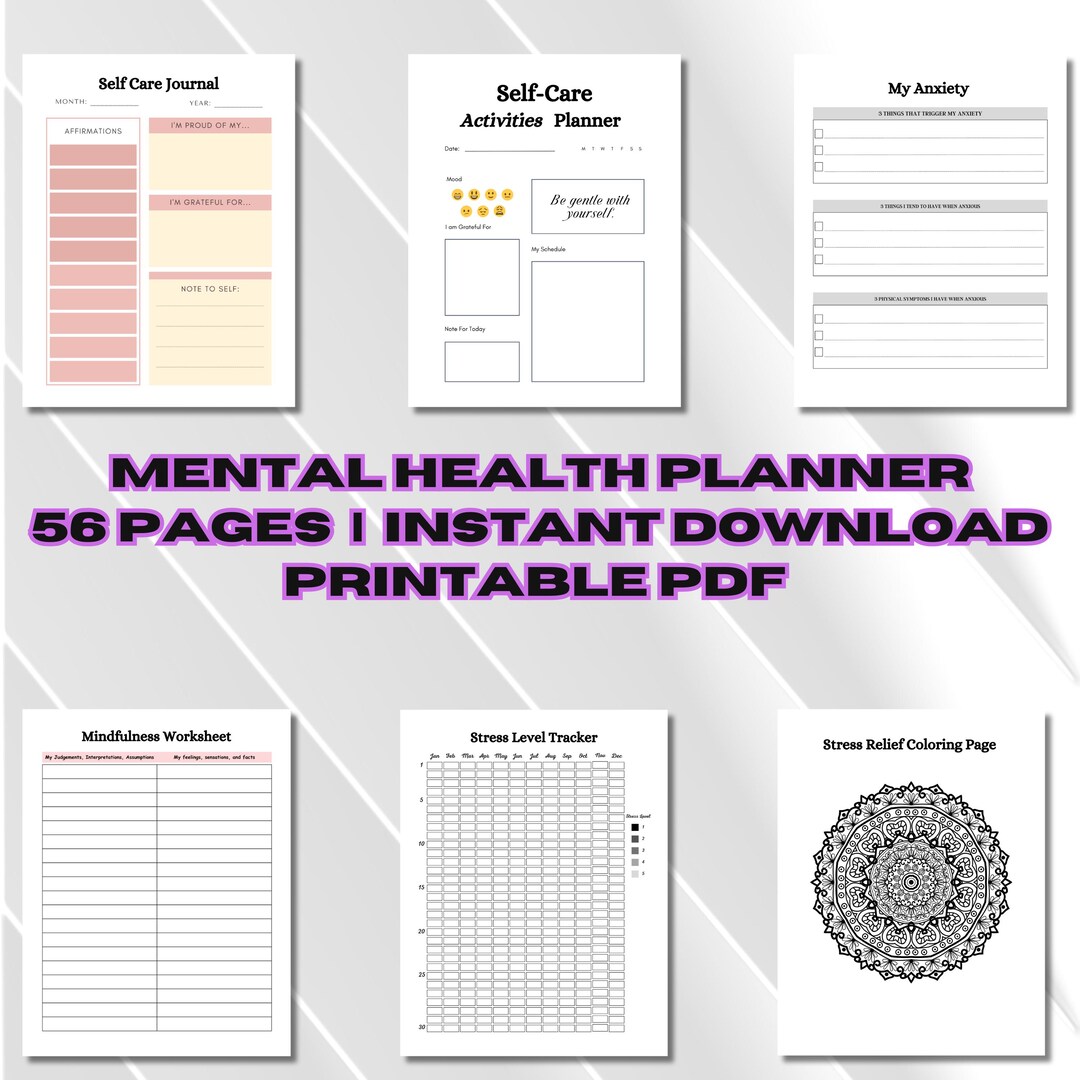 Mental Health Planner, Anxiety & Mood Tracker, Printable Journal (PDF ...