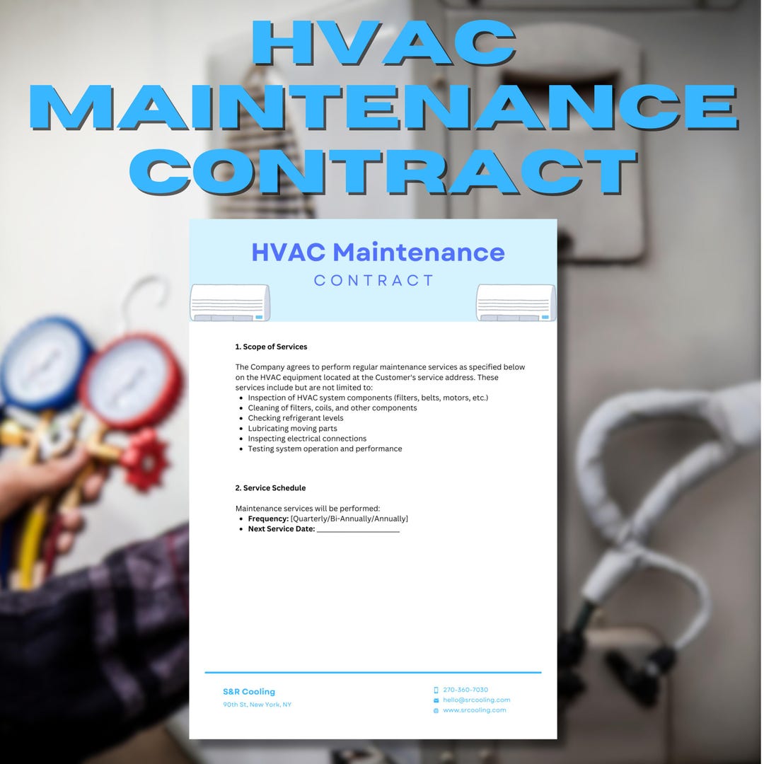 HVAC Maintenance Contract, Preventative Maintenance Service Agreement ...