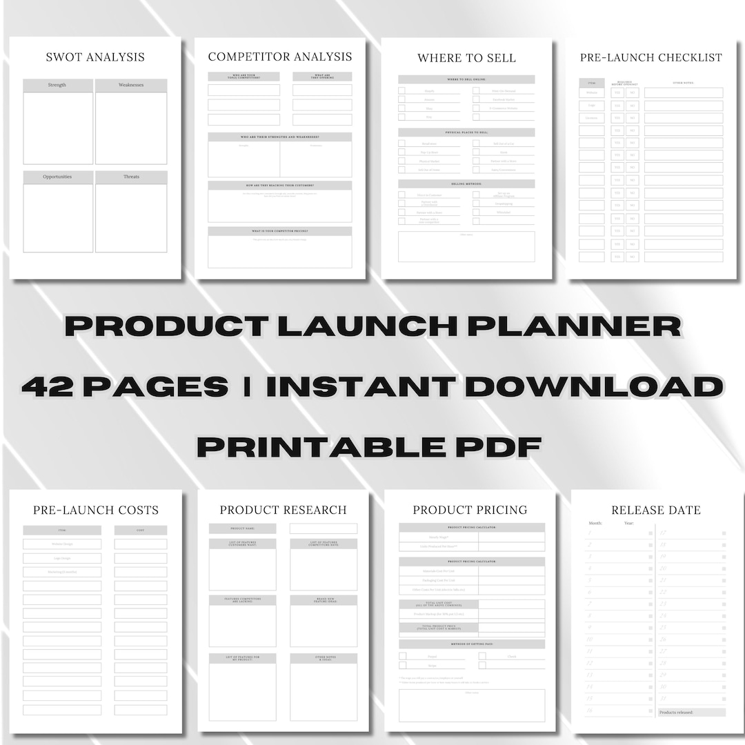Printable Product Launch Planner. Course Launch Plan, Digital Business ...