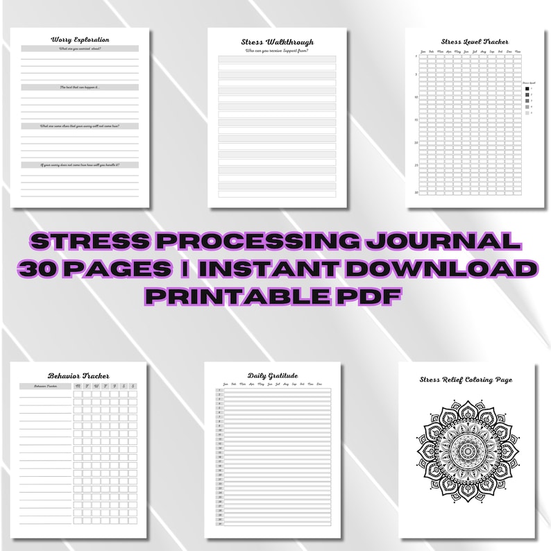 Printable Stress Processing Journal, Mental Health Support, Emotion Processing Journal, Digital ...