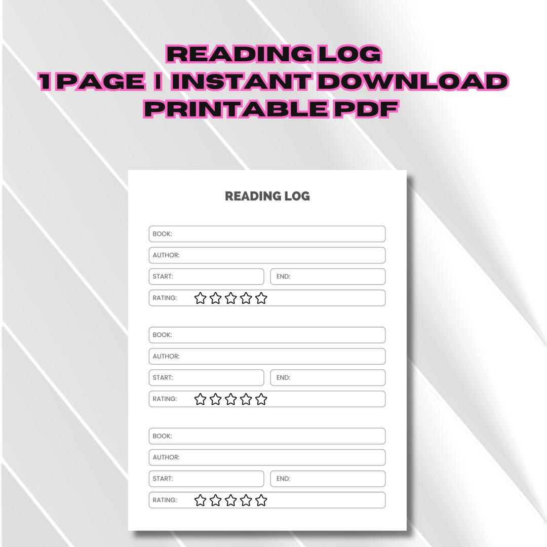 Printable Reading Log, Digital Reading Tracker, Finished Books List ...