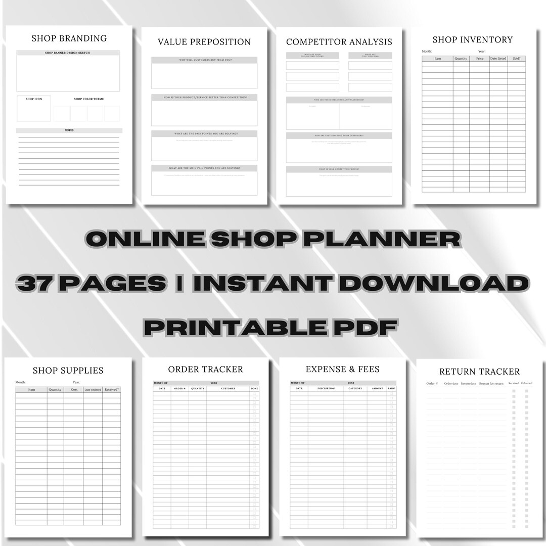 Printable Online Shop Planner, Small Business Organizer (A4 PDF) - Etsy