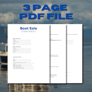Editable Boat Purchase Agreement Template, Complete Marine Vessel Sales ...